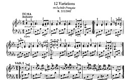 12 Variations on "Je suis Lindor" Piano - Partituras - Cantorion, partituras y páginas musicales ...