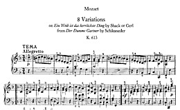 12 Variations on "Je suis Lindor" Piano - Partituras - Cantorion, partituras y páginas musicales ...